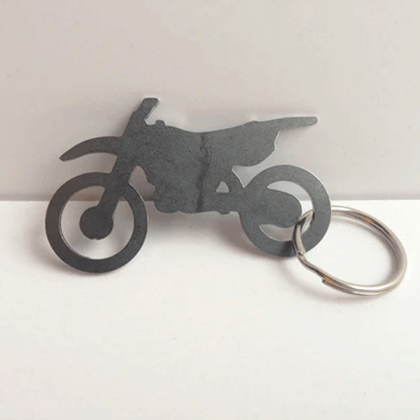Custom Engraved Metal Keychain for Dirt Bike Enthusiasts – Burke Metal Work