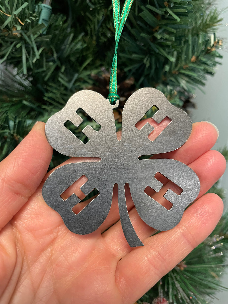 4-H Clover Metal Christmas Ornament – Burke Metal Work
