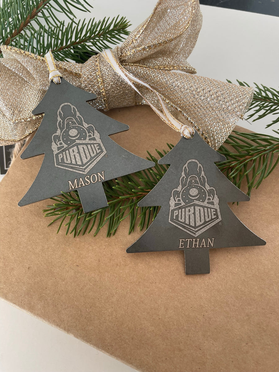 Purdue Christmas Tree Metal Ornament – Burke Metal Work