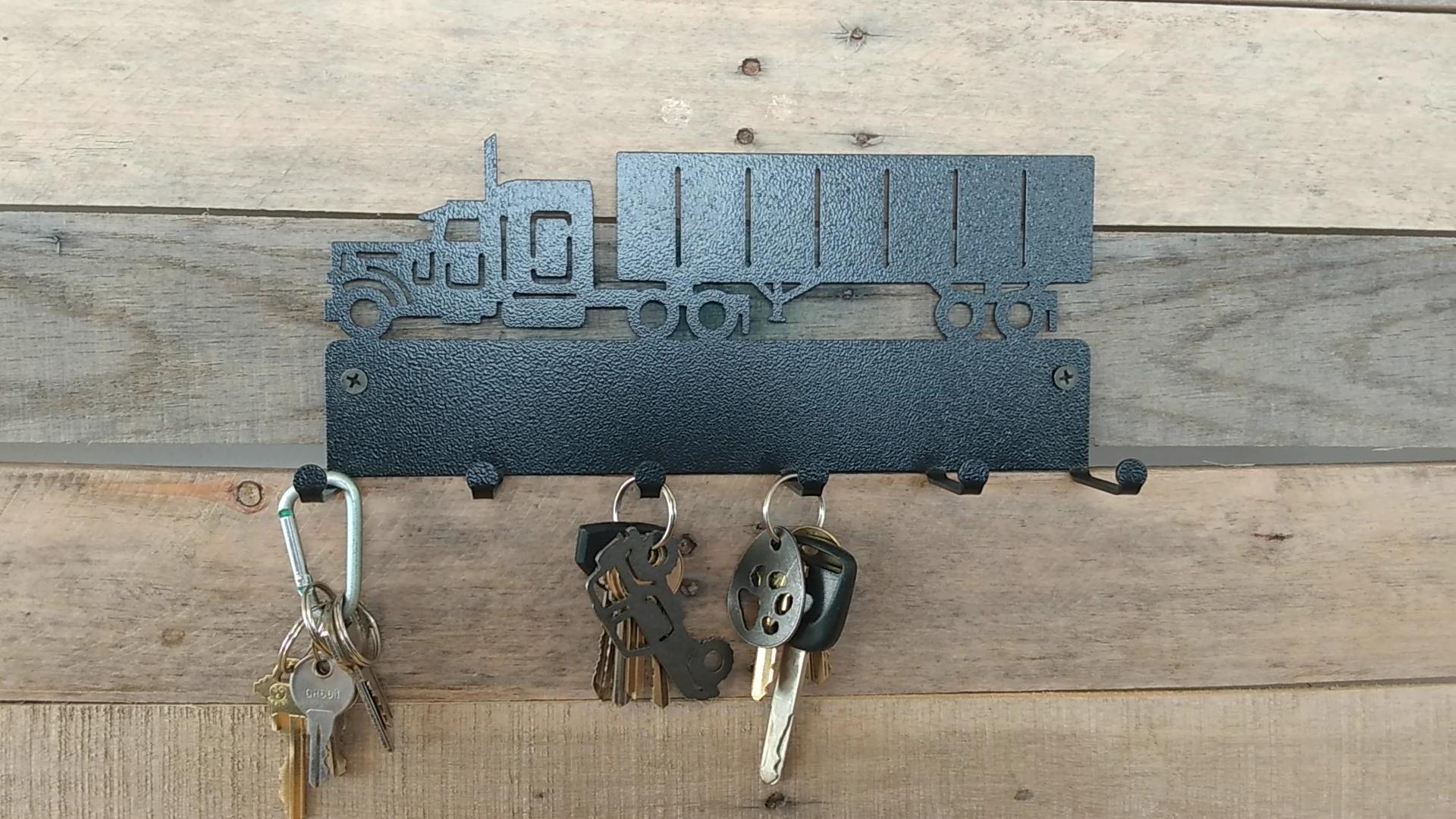 Burke Metal Work Semi Truck 18 wheeler Key Holder