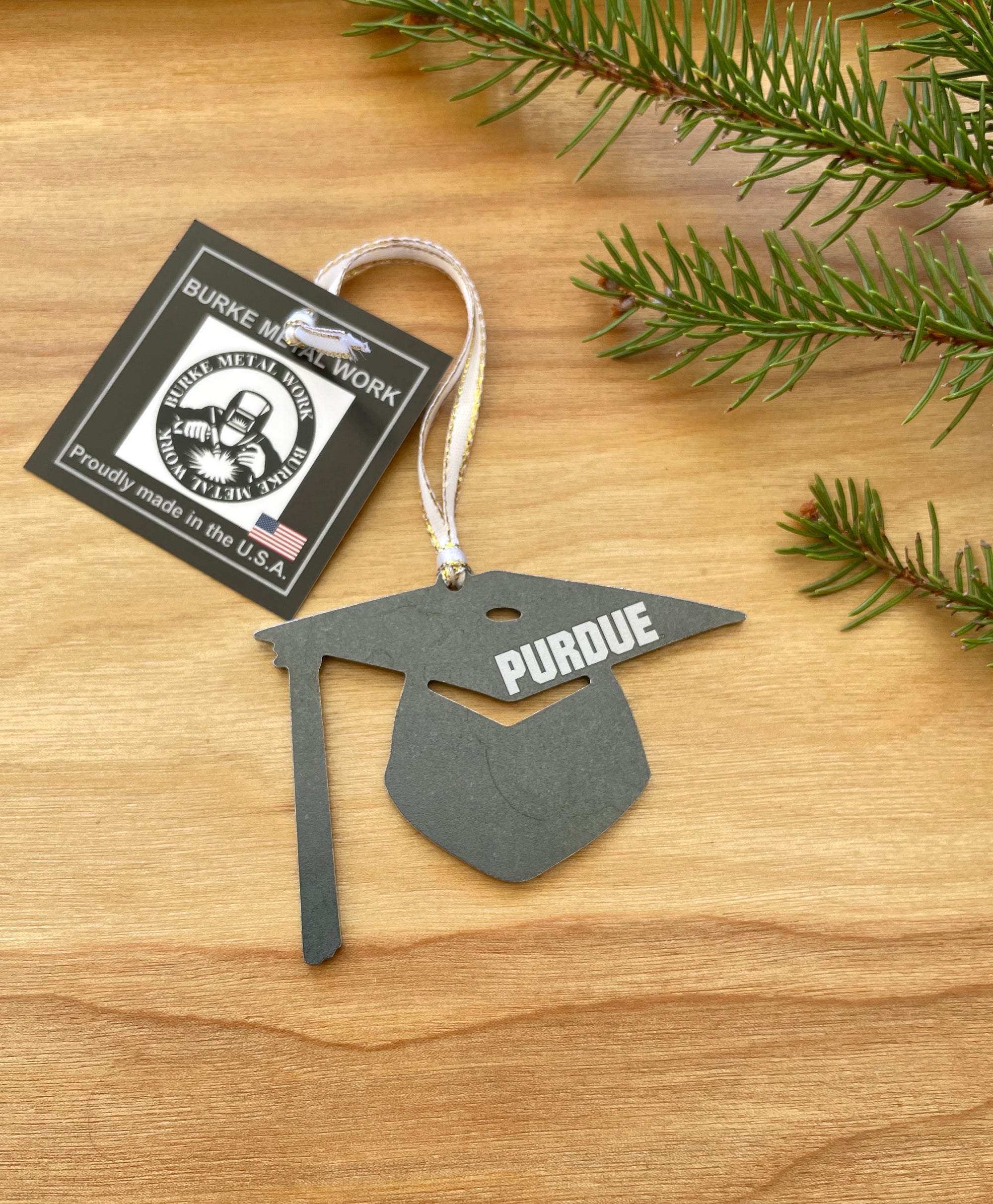 Purdue University Graduation Cap Christmas Ornament – Burke Metal Work