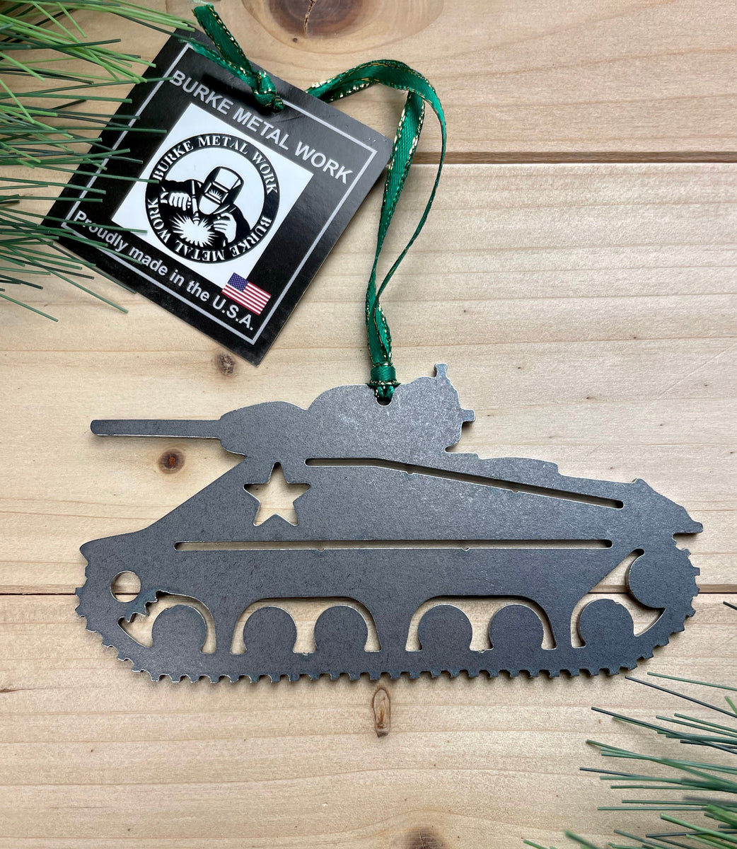 Military Tank Christmas Ornament – Burke Metal Work